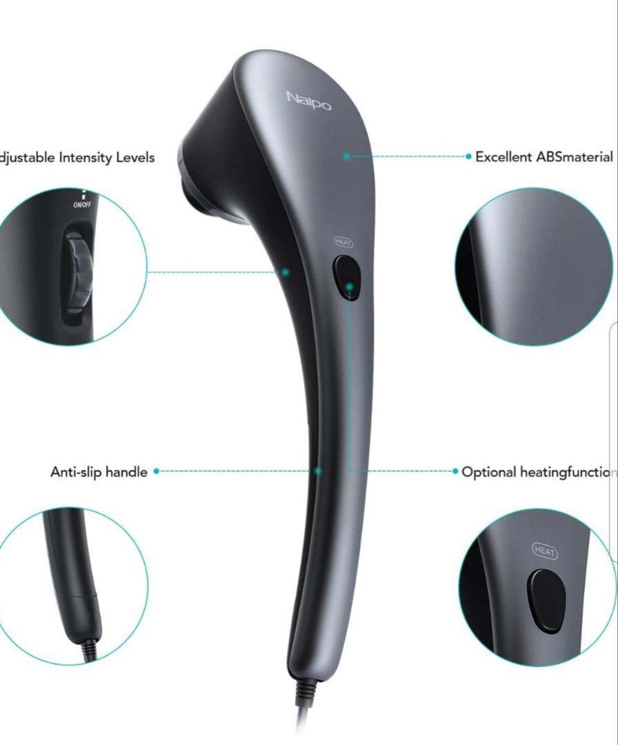 Naipo Handheld Percussion Massager with Heat MGPC-5000, Health & Nutrition, Massage Devices on ...