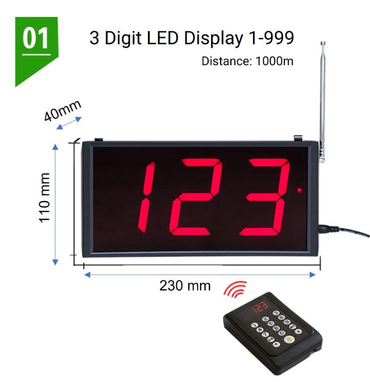 [Ready Stock] Wireless Calling Queue Number Display System with ...