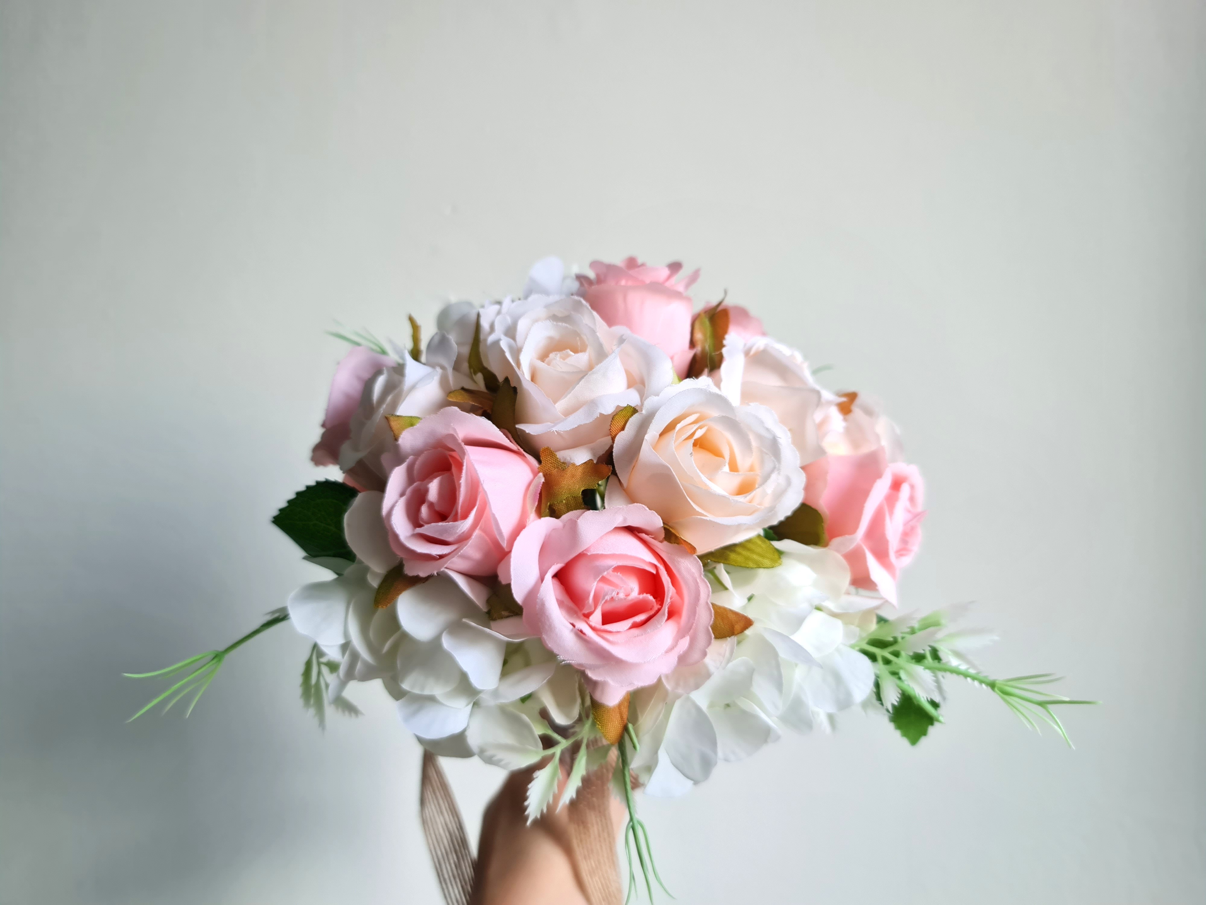 ROM Bridal Bouquet Wedding Artificial Rose Pastel Flower, Hobbies ...