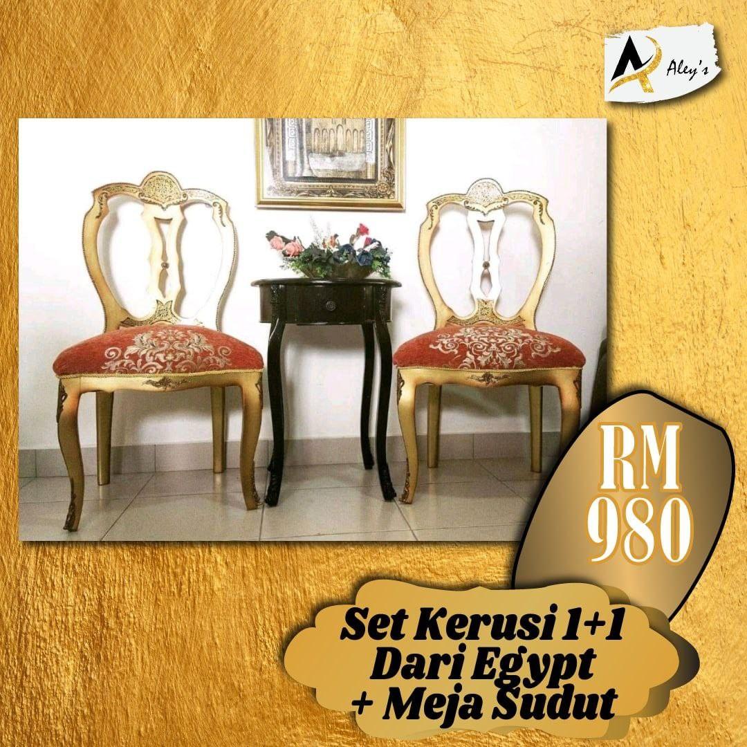 Set Kerusi 1+1 Egypt + Meja, Furniture & Home Living, Furniture, Chairs ...