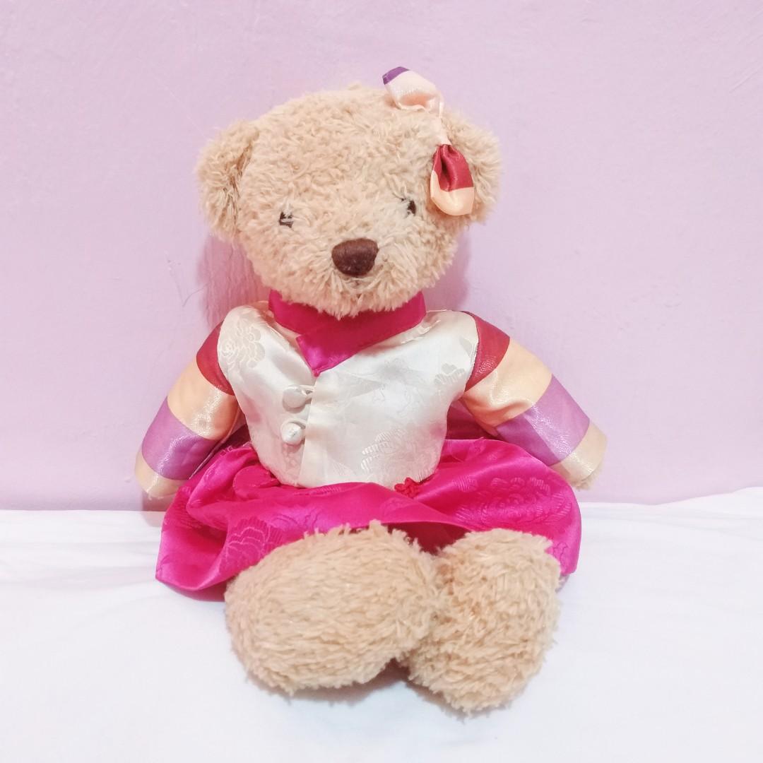 Teddy Bear in Korean Hanbok Stuffed Plush Toy, Hobbies & Toys, Toys ...