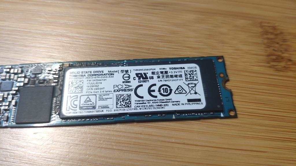 Toshiba 256GB M.2 2280 SSD (Solid State Drive) NVMe PCIe Model ...