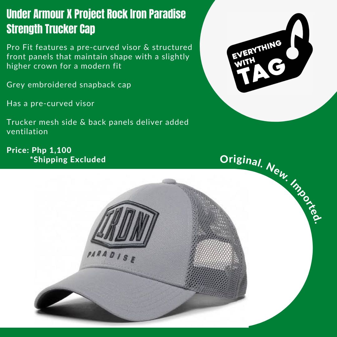 Under Armour X Project Rock Iron Trucker Cap, Men's Fashion, Watches ...