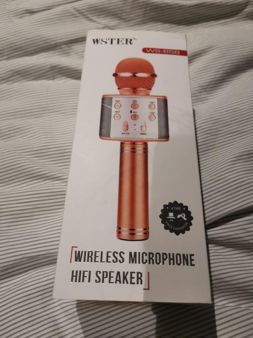 Wireless microphone rose gold colour, Hobbies & Toys, Music & Media ...