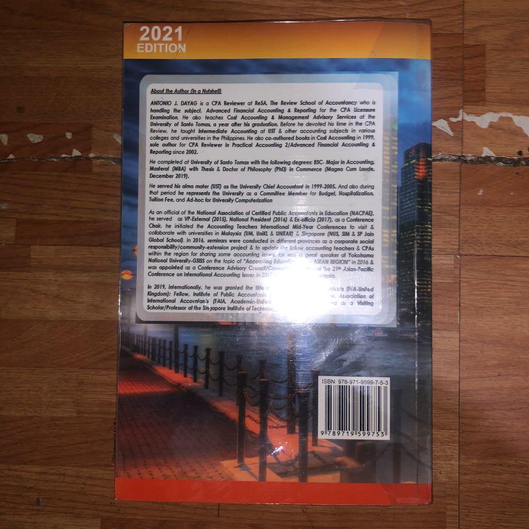 Advance Financial Accounting 2021 Edition by Antonio J. Dayag, Hobbies ...