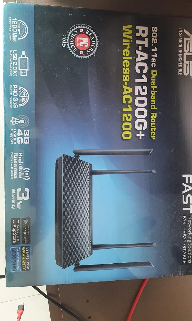Asus wireless AC1200 model: RT-AC1200G+, Computers & Tech, Parts ...