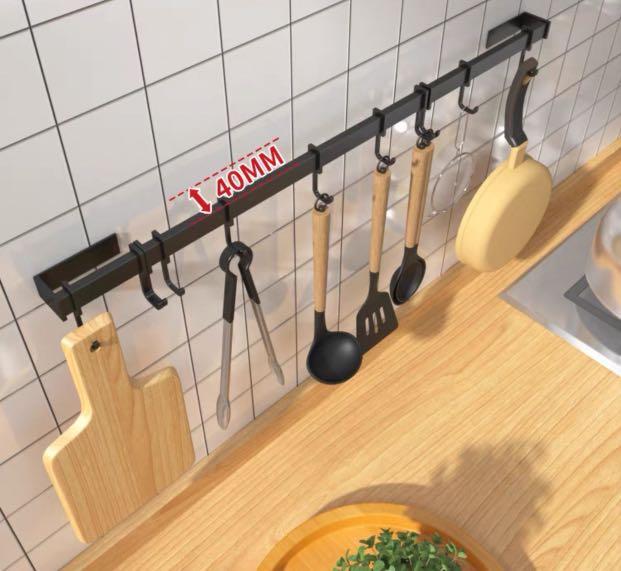 Black Kitchen rail 70CM, Furniture & Home Living, Bathroom & Kitchen ...