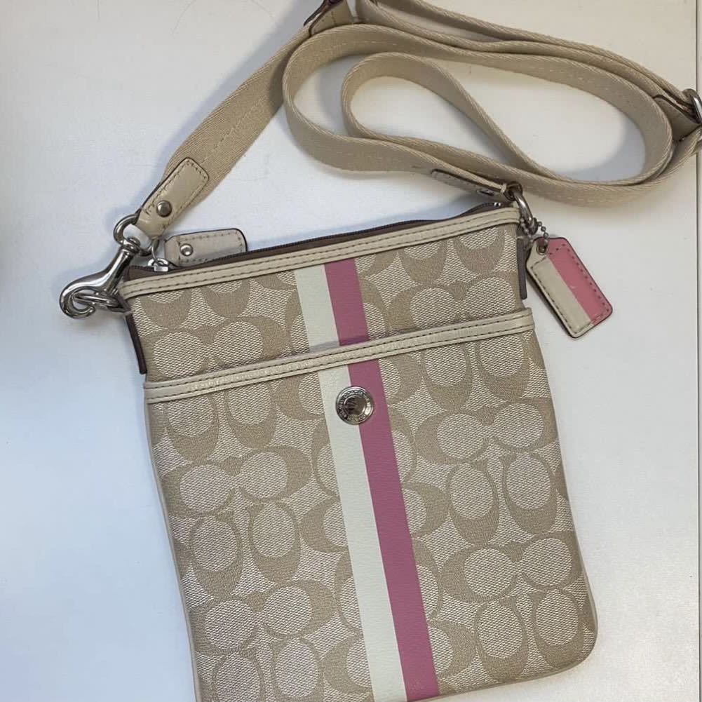 Coach Pink Logo Sling Bag, Women's Fashion, Bags & Wallets, Cross-body ...