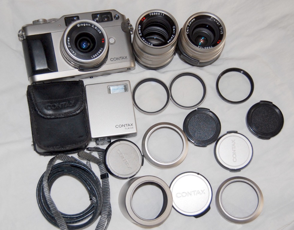 Contax G1 Film Camera with 3 lenses and flash, Photography, Cameras on ...