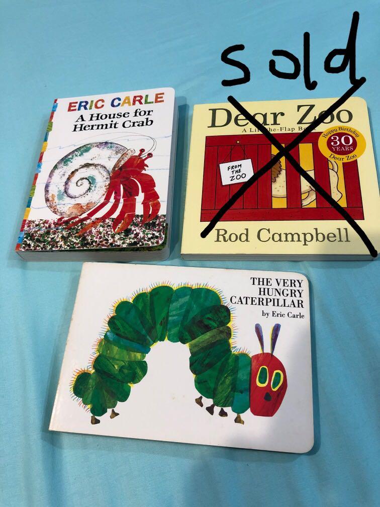 Dear Zoo, hungry caterpillar, a house for hermit crab, Brown bear ...