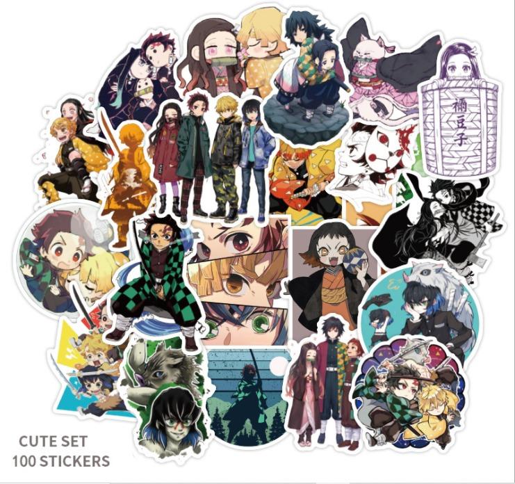 Demon Slayer: Kimetsu no Yaiba Graffiti Waterproof Stickers Set 100 Pcs ...