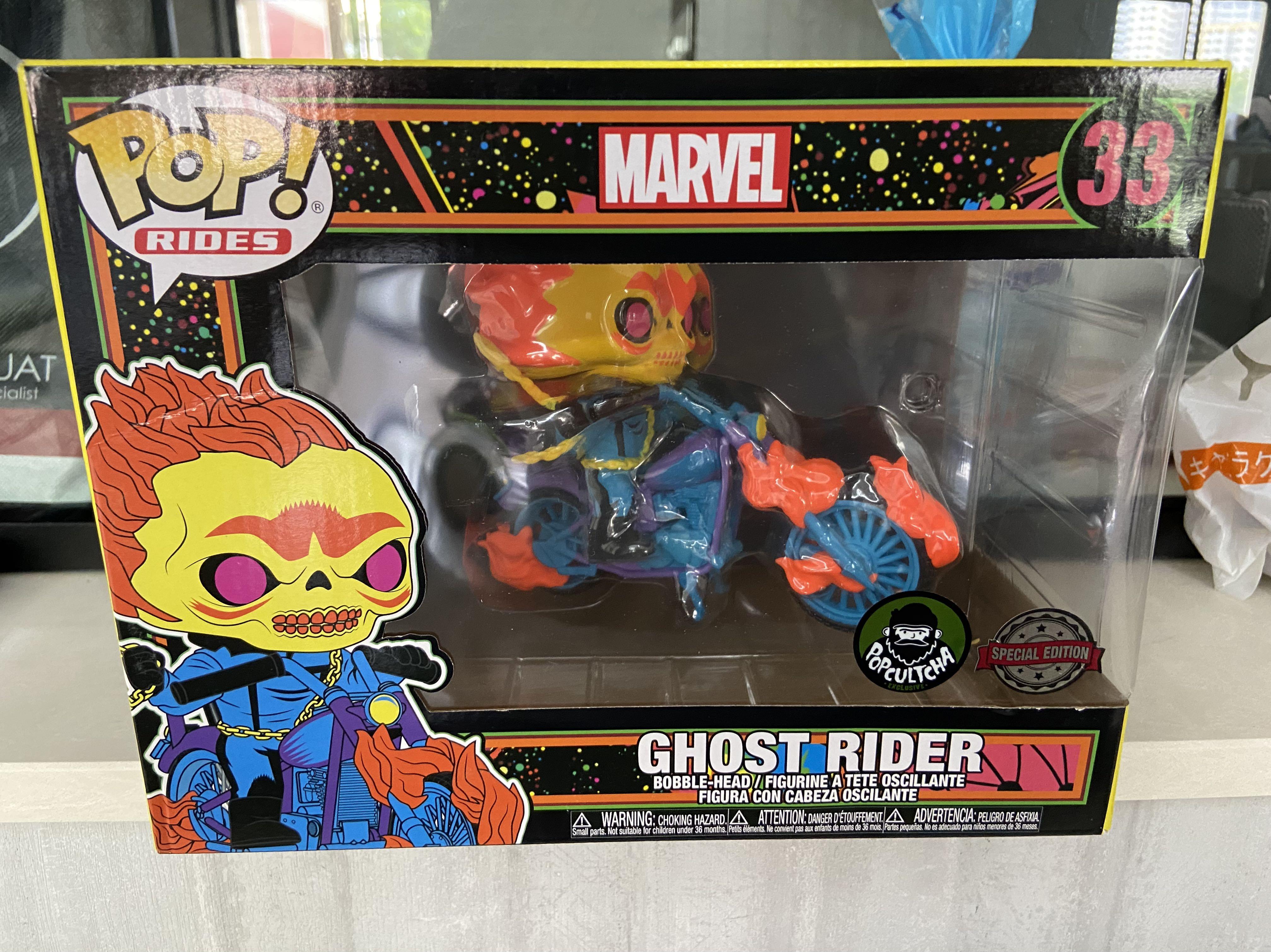 Funko Pop Rides Marvel Ghost Rider Black Light PopCultcha Exclusive ...