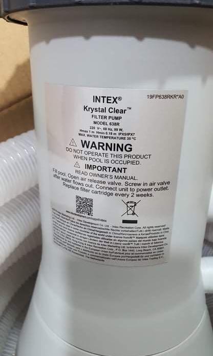 INTEX Water Pump Filter 1000gph 60hz 220v, Everything Else, Others on ...
