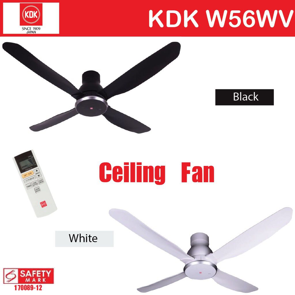 KDK CEILING FAN DC MOTOR WITH REMOTE CONTROL W56WV, TV & Home ...