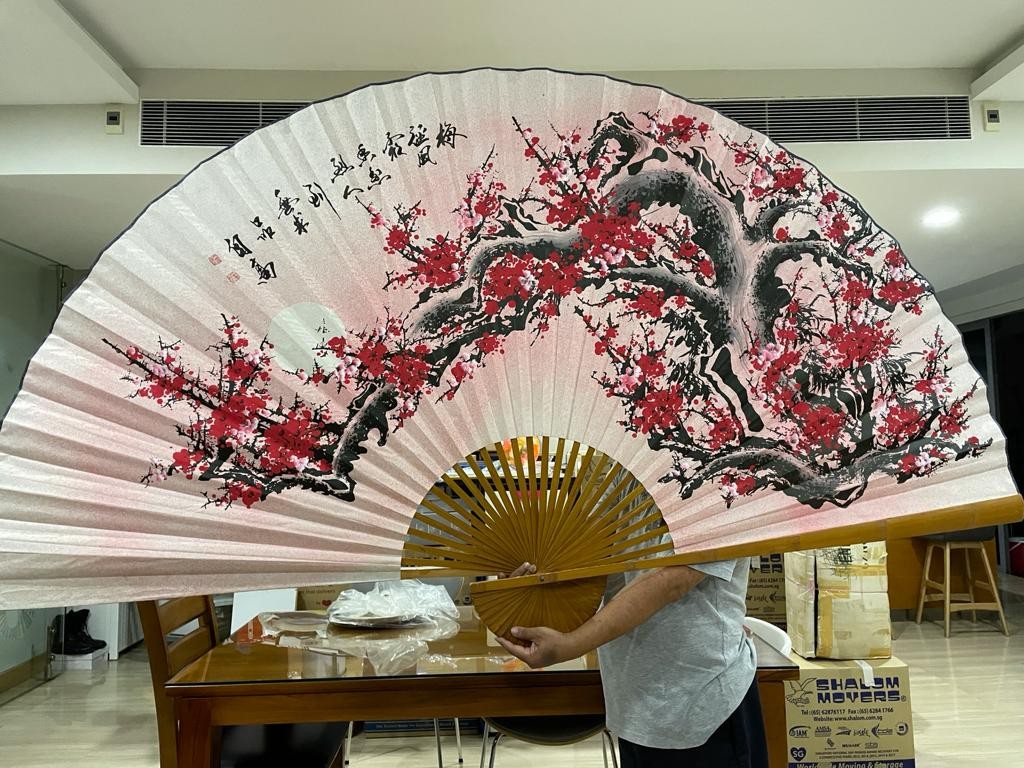 Large Chinese Fan with beautiful painting, Furniture & Home Living ...