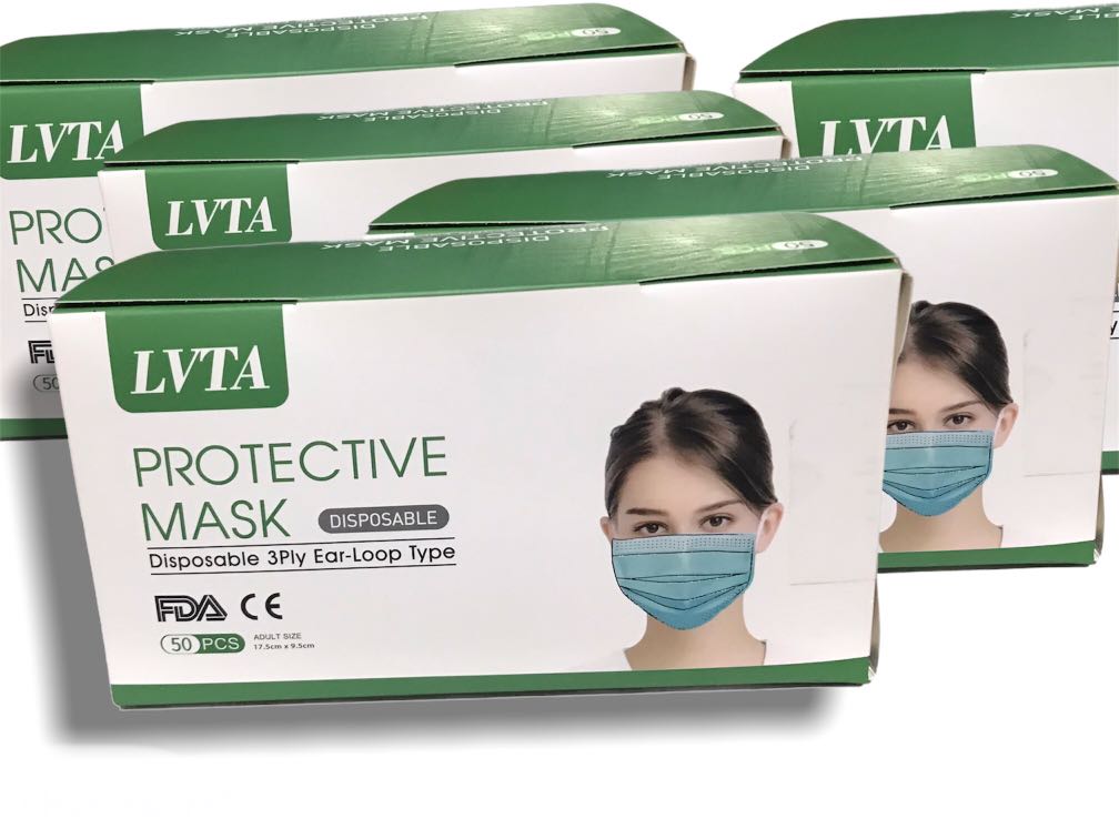 LVTA 3 ply surgical mask, Health & Nutrition, Face Masks & Face Shields ...