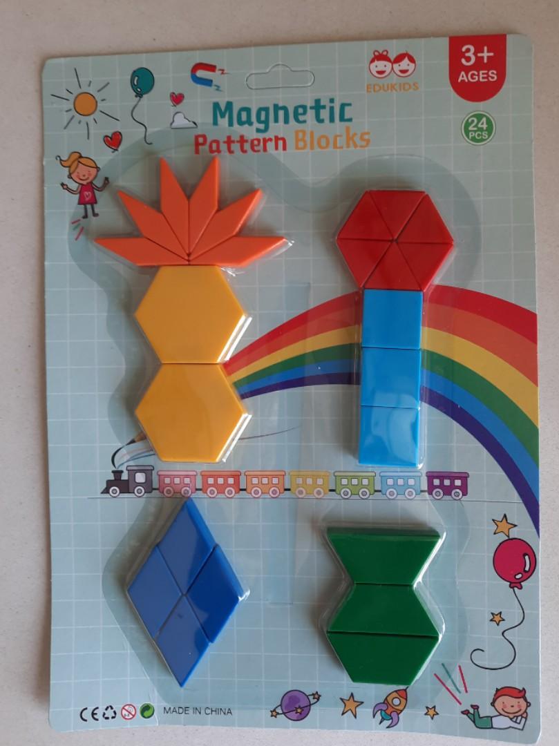 Magnetic pattern blocks for kids 3+, Babies & Kids, Infant Playtime on ...