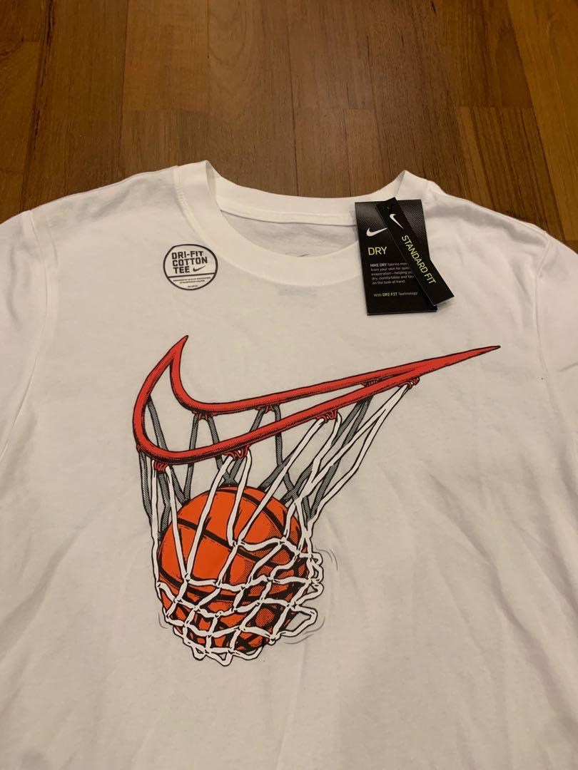 Nike x Basketball Net Swoosh Tick Tee Shirt, Men's Fashion, Tops & Sets ...
