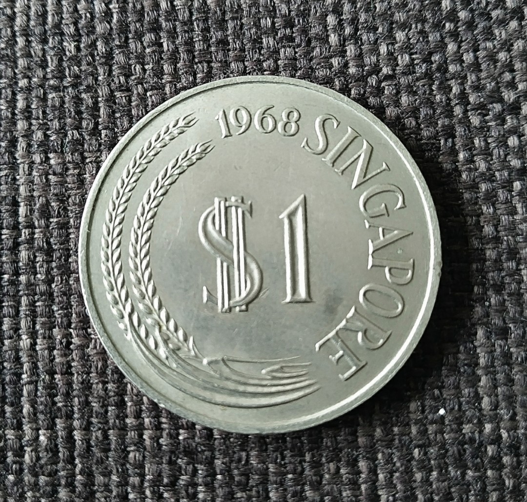 Original Old Singapore SGD 1 Dollar Coins Year 1968, Hobbies & Toys ...