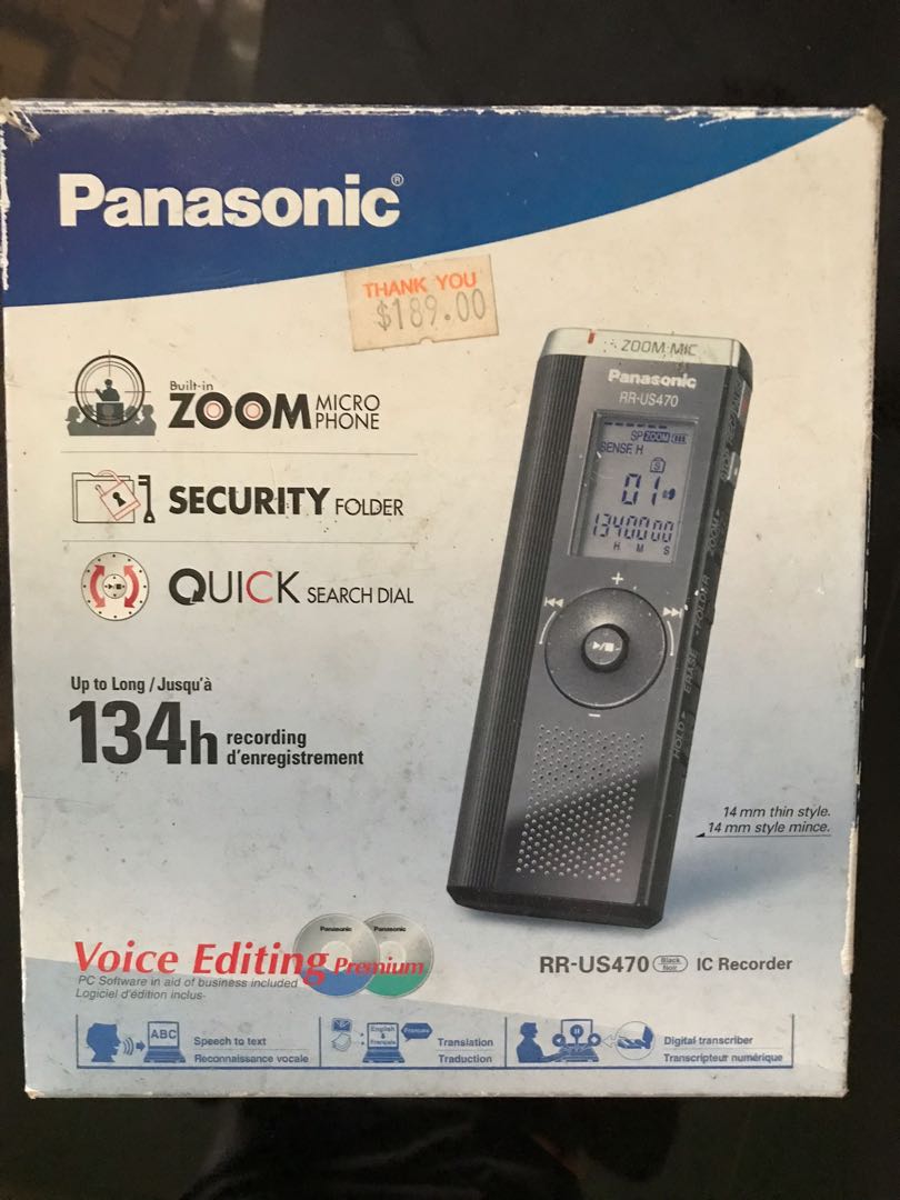 Panasonic MicroPhone Quality Premium Recording & Editing, Audio, Voice ...