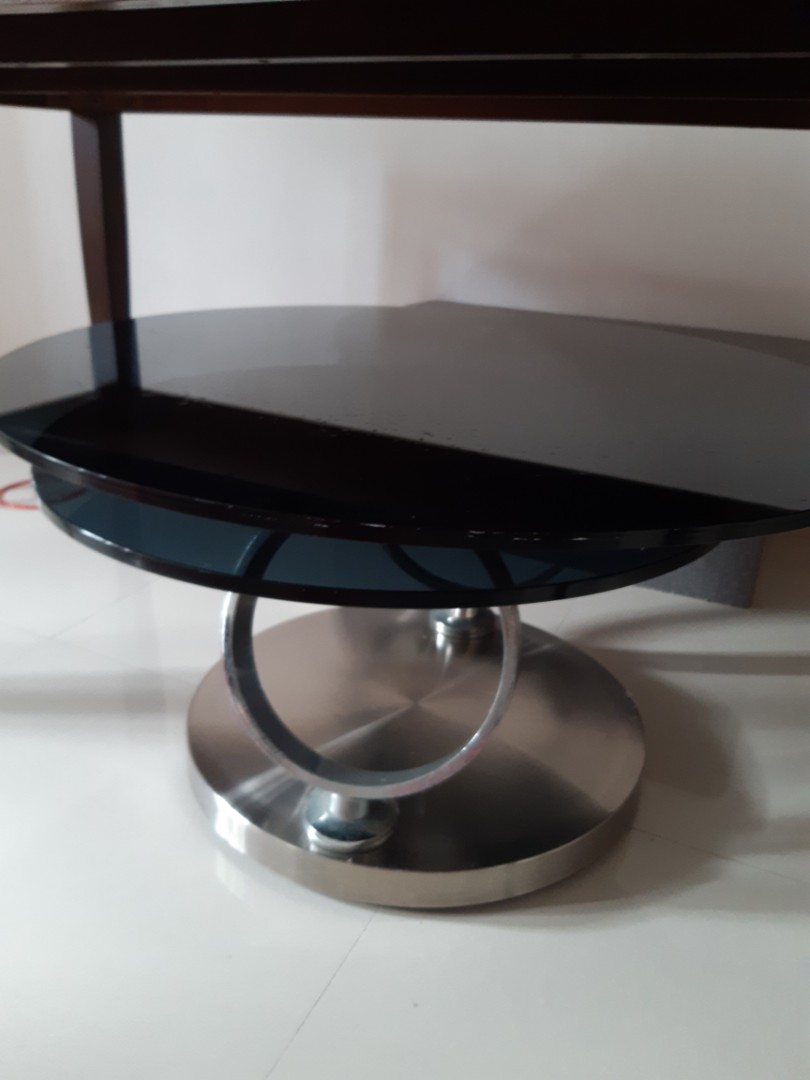 Revolving glass table, Furniture & Home Living, Furniture, Tables ...