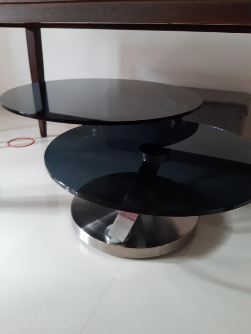 Revolving glass table, Furniture & Home Living, Furniture, Tables ...