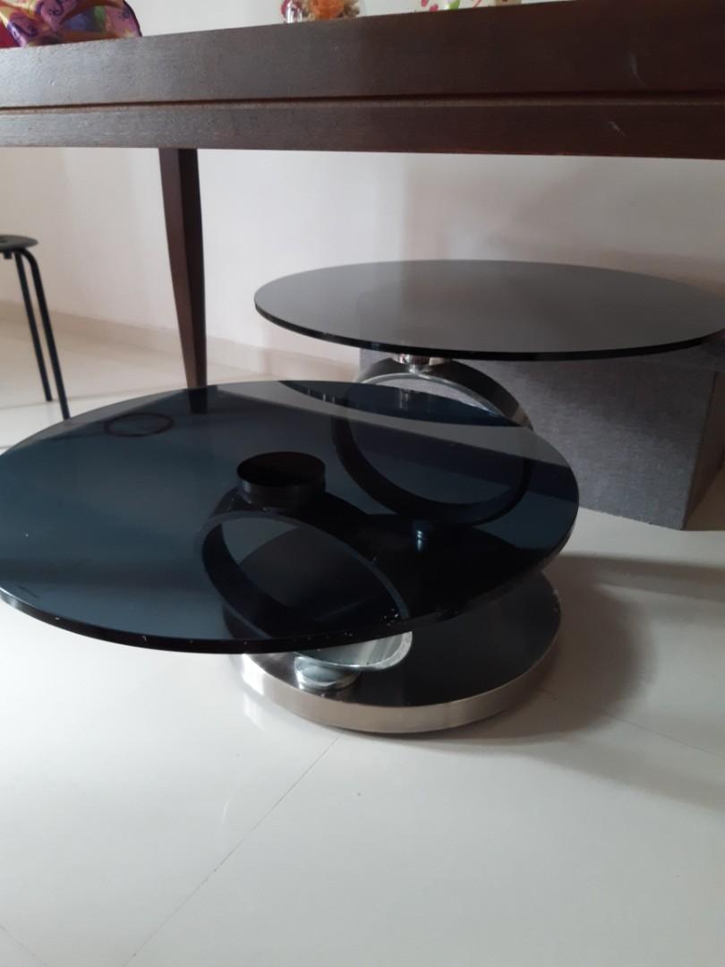 Revolving glass table, Furniture & Home Living, Furniture, Tables ...