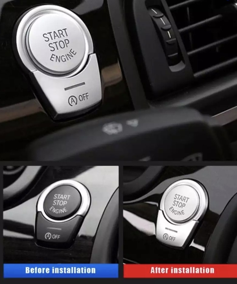 Satin Silver Start Stop button, Car Accessories, Accessories on Carousell