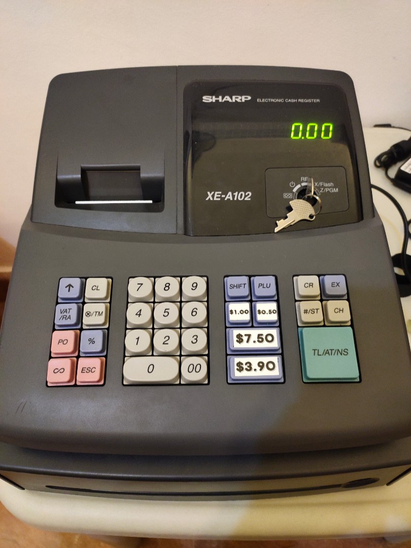 Sharp Cash Register XE-A102, Computers & Tech, Office & Business Technology on Carousell