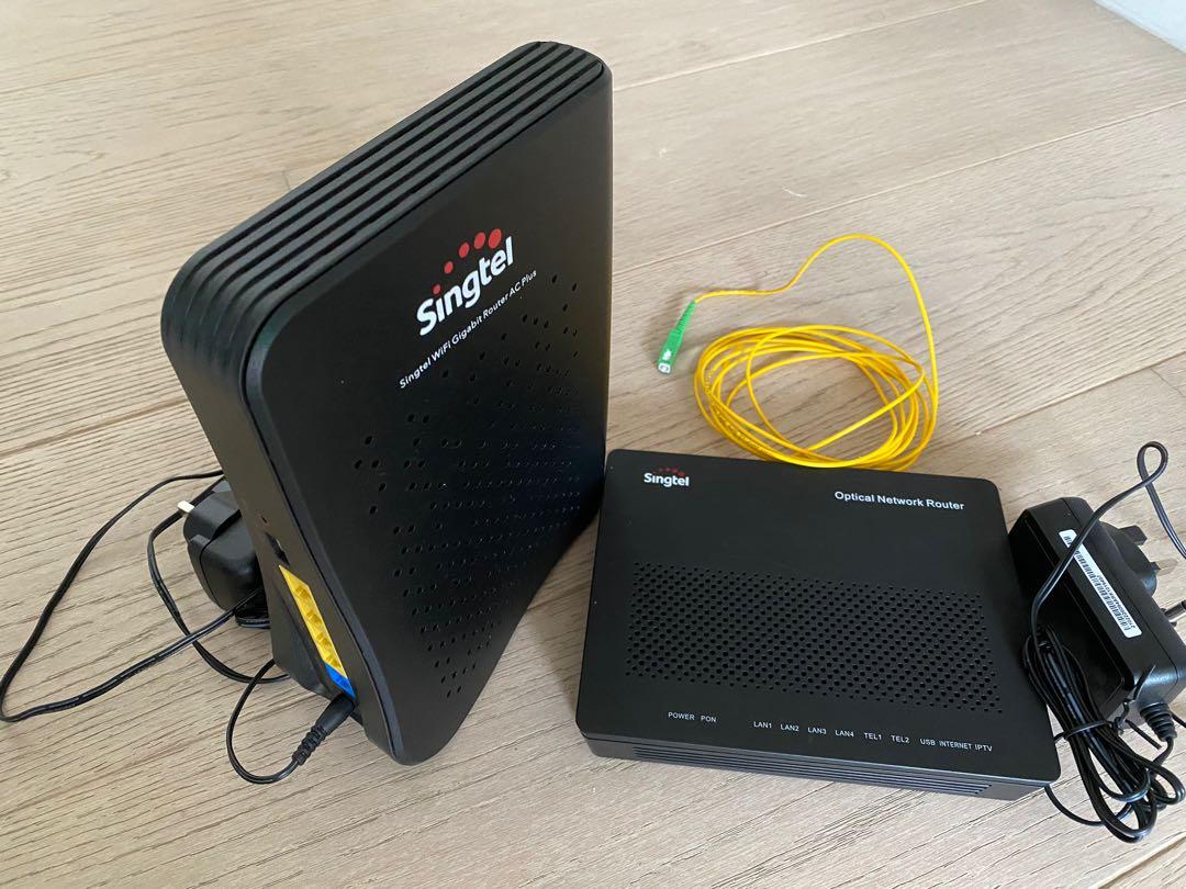 Singtel router and optical network router ONT, Computers & Tech, Parts ...