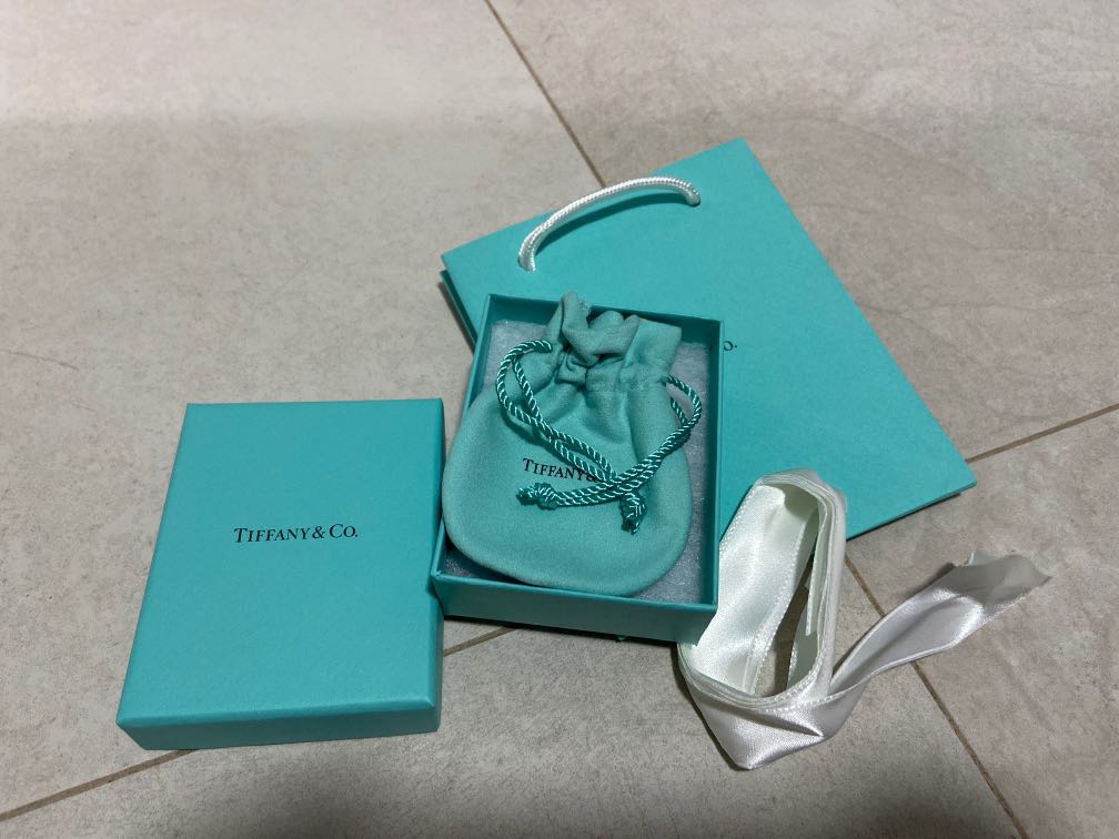Authentic Tiffany and co. Box, pouch, ribbon and paper bag, Luxury ...