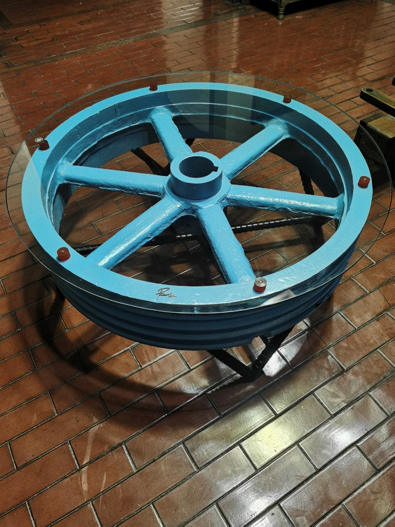 Vintage industrial pulley low table, Furniture & Home Living, Furniture ...