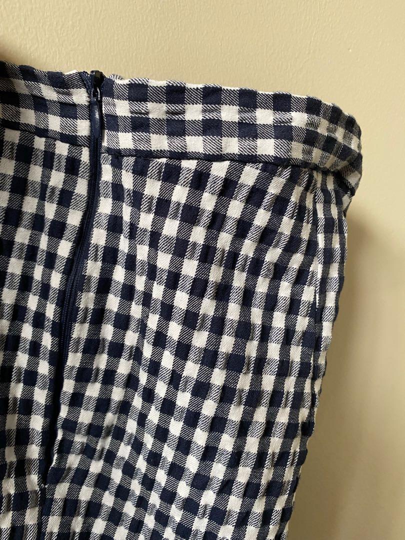 Zara Basic Gingham Slacks Trousers Pants, Women's Fashion, Bottoms ...