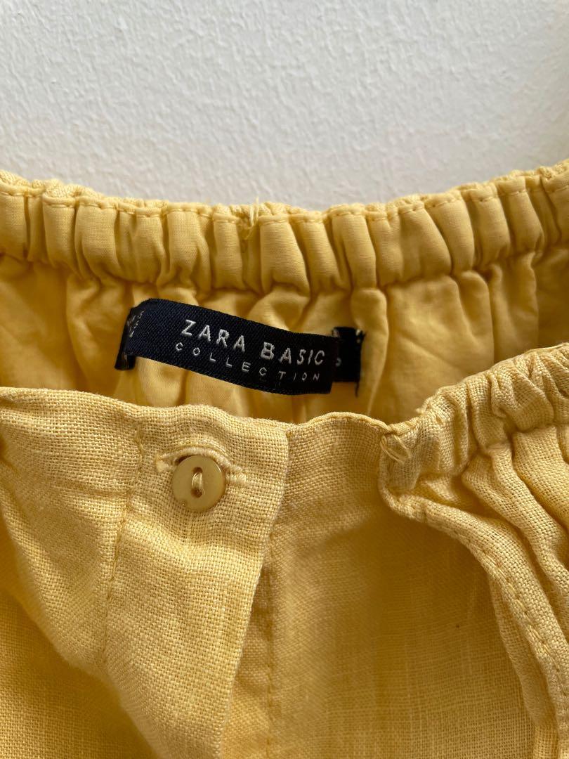 Zara yellow linen ruffle dress, Women's Fashion, Dresses & Sets ...