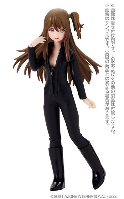 (預訂) 日版 Azone Picco neemo 1/12 女子 啞黑色緊身連體衣 One piece 制服 套裝 娃衣 可動人偶 素體 ...