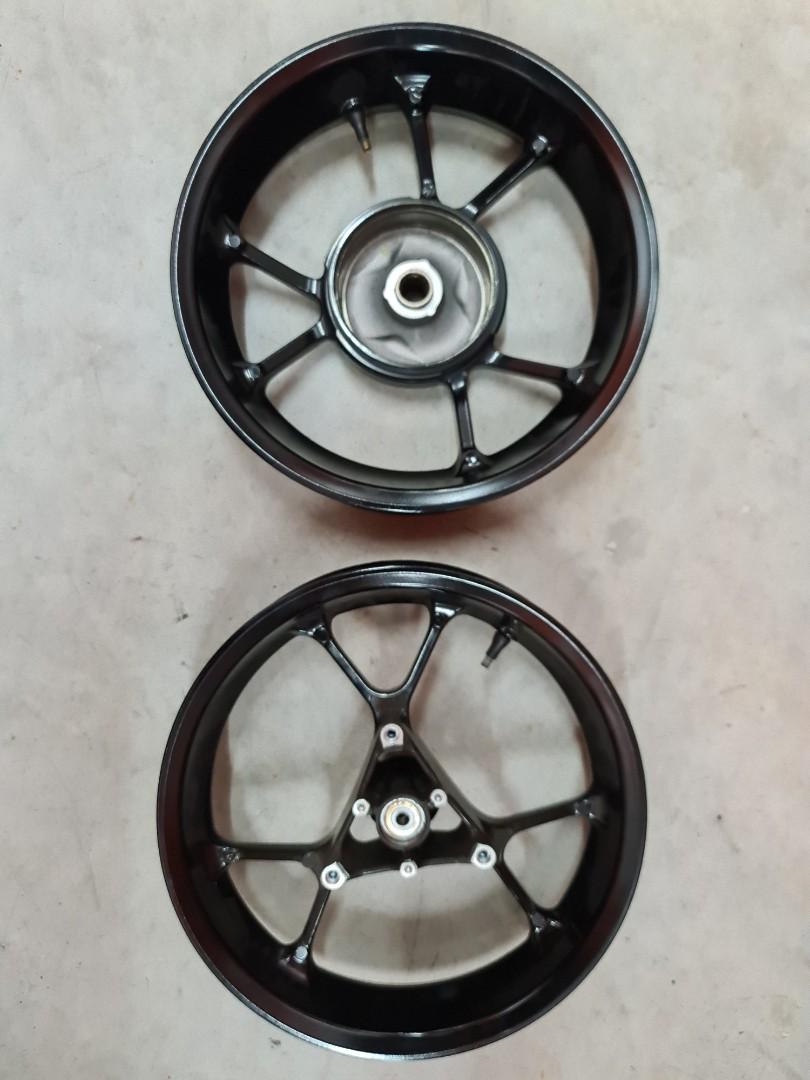 Aerox rims black, Motorcycles, Motorcycle Accessories on Carousell