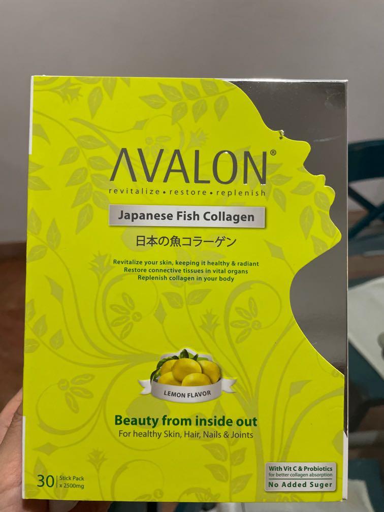 AVALON Japanese Fish Collagen (Lemon Flavour), Food & Drinks, Packaged ...