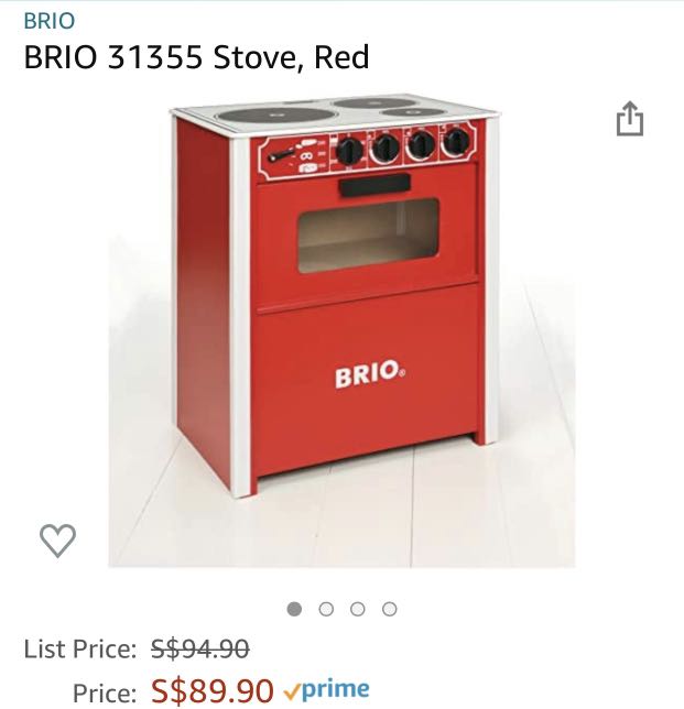 Brand New BRIO Stove Red, Hobbies & Toys, Toys & Games on Carousell