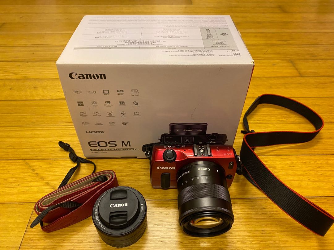 Canon EOS M Mirrorless Camera in Red, Photography, Cameras on Carousell