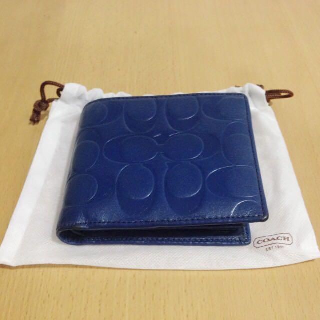 Coach Blue Leather Wallet (Negotiable), Luxury, Bags & Wallets on Carousell