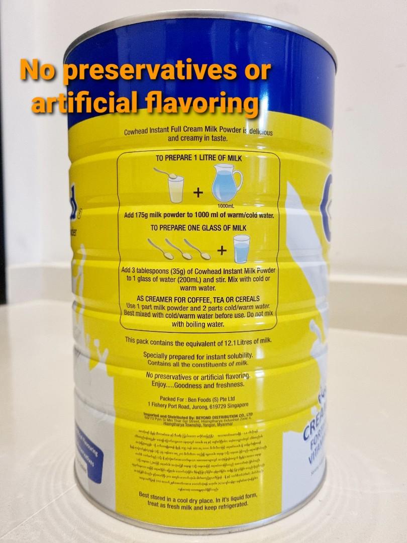 [NZ COWHEAD] 1.8kg Full Cream Milk Powder, Health & Nutrition, Health ...