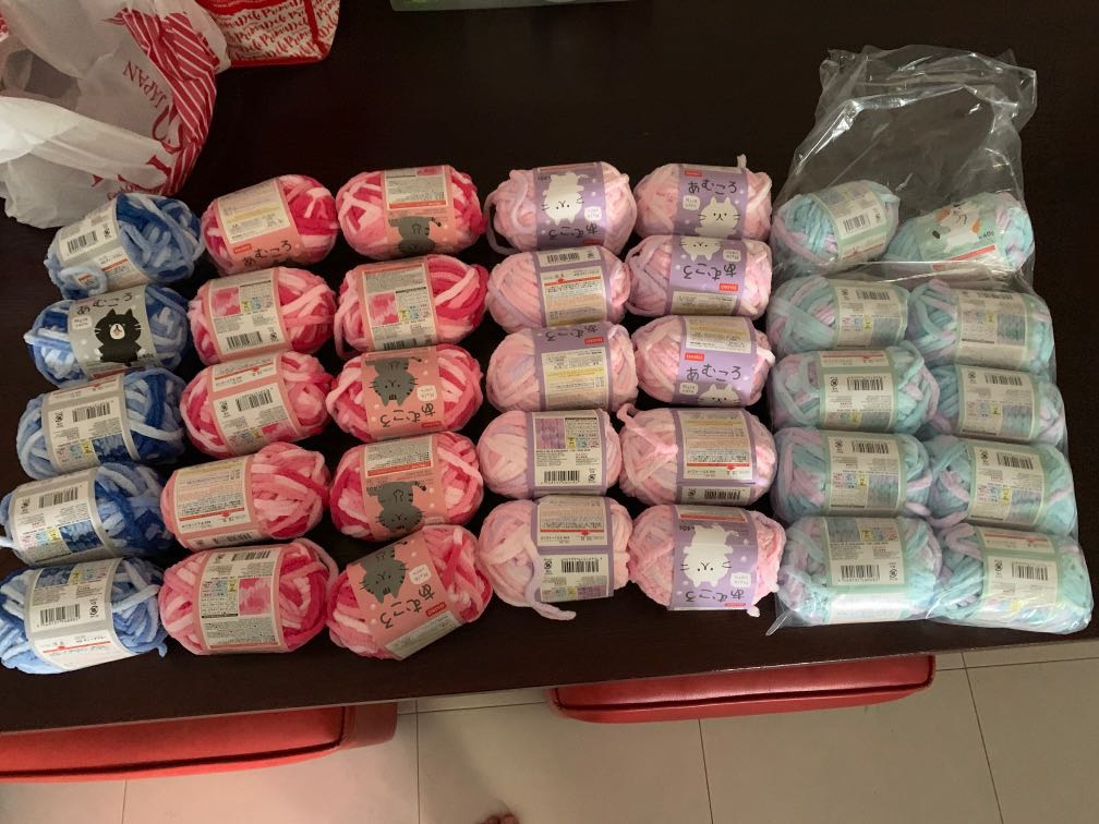 Daiso Mole Yarn, Hobbies & Toys, Stationery & Craft, Craft Supplies ...