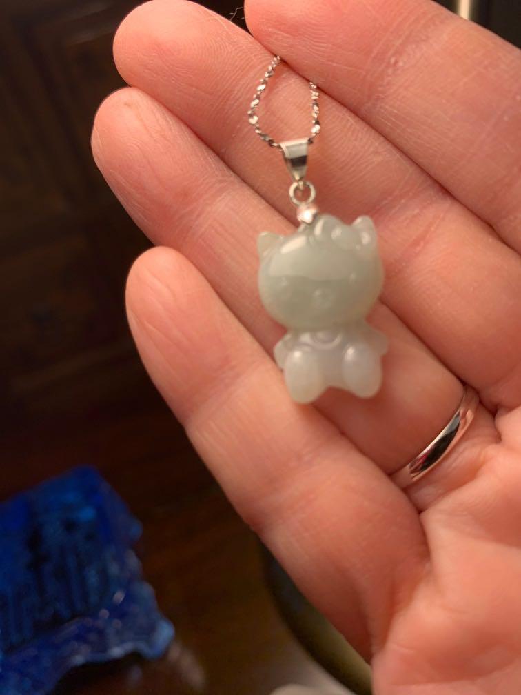 Hello Kitty Jade Pendant #1, Women's Fashion, Jewelry & Organisers ...
