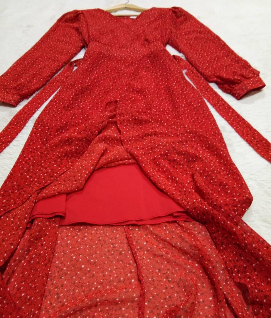 Korean Red Maxi dress, Women's Fashion, Dresses & Sets, Dresses on ...