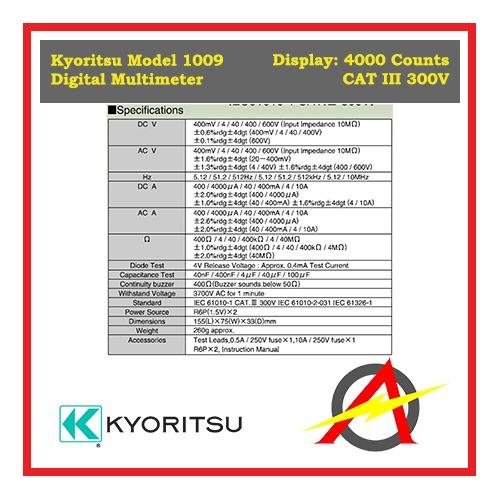 Kyoritsu Digital Multimeter Tester Model 1009, Commercial & Industrial ...