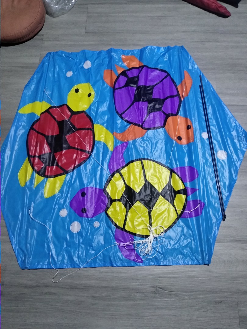 Large size Rokkaku Sea Turtles kite, Hobbies & Toys, Toys & Games on ...