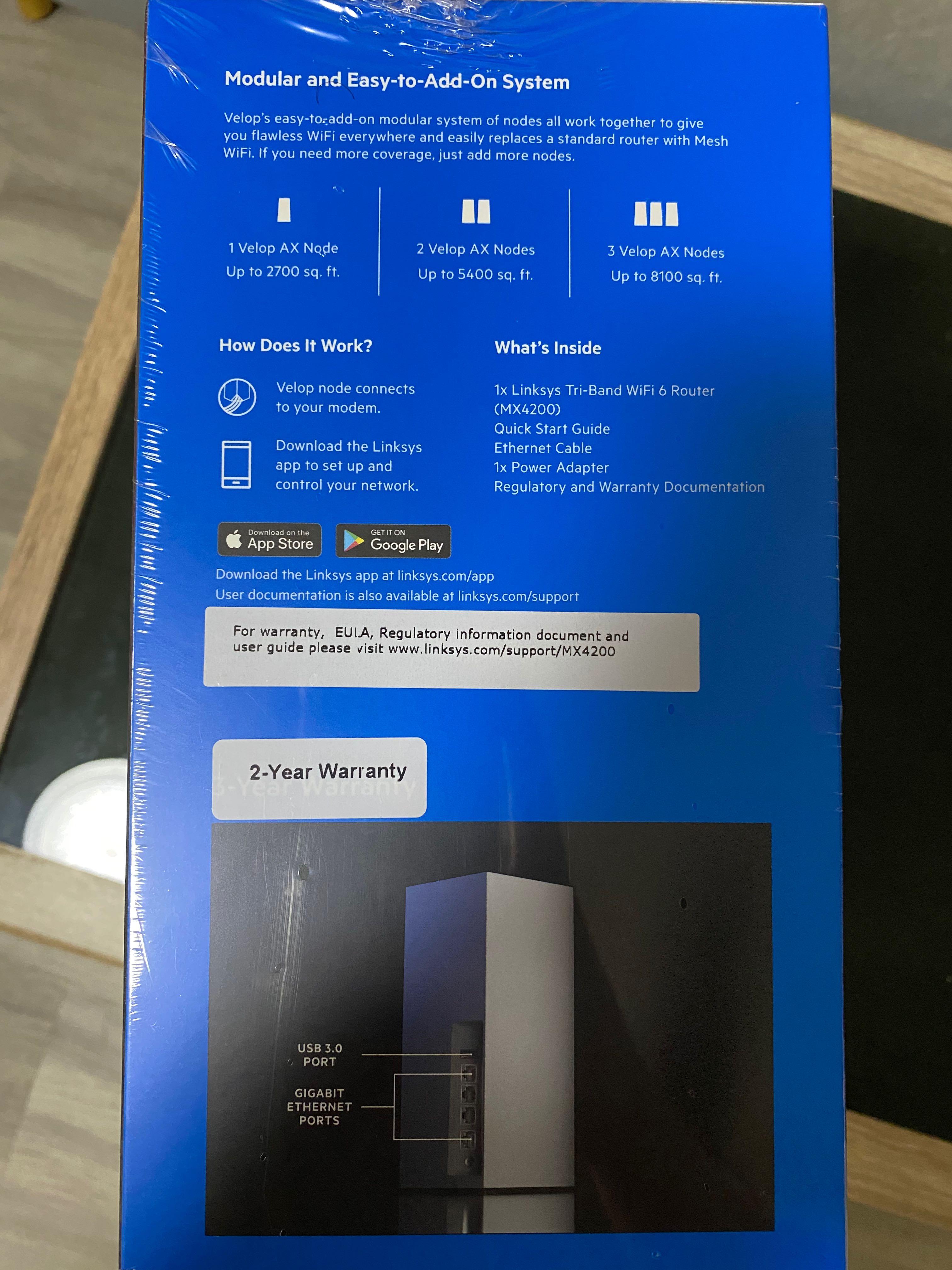 Linksys Velop Mx4200 Wifi 6 Home Mesh System Computers And Tech Parts And Accessories Networking