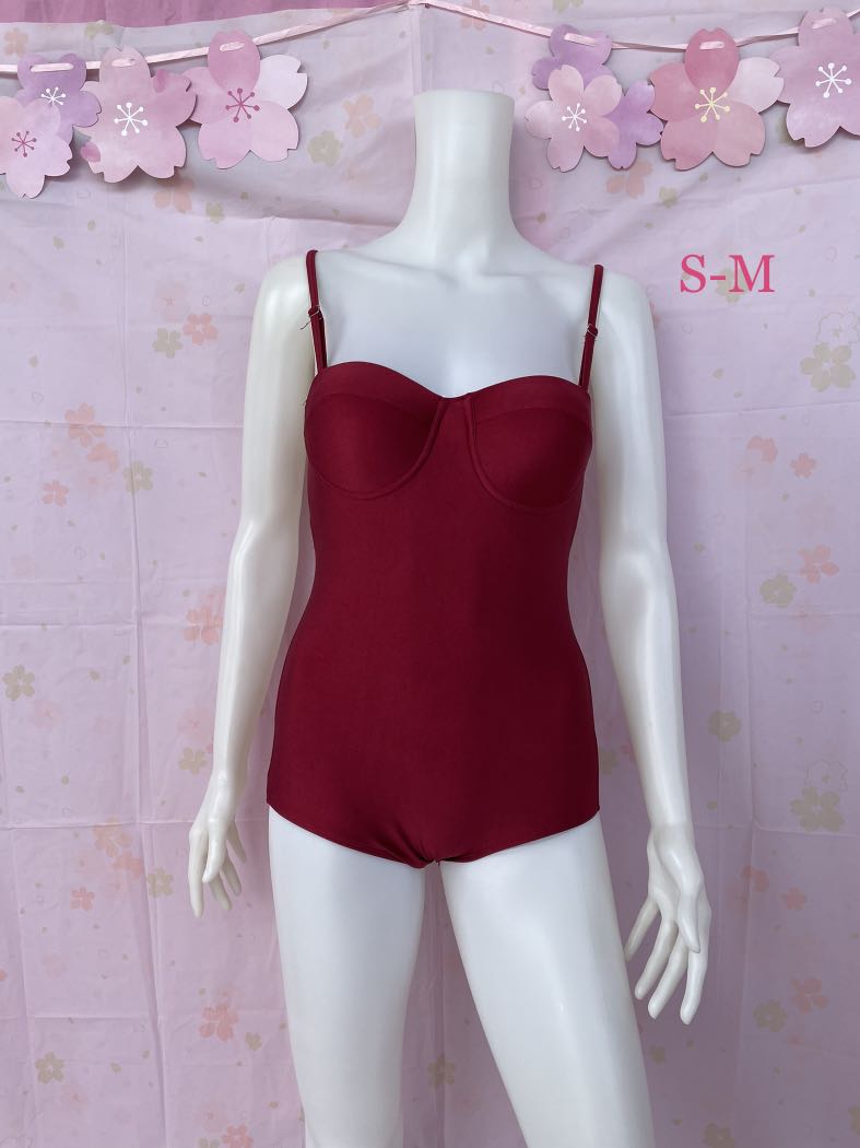 MAROON ONE-PIECE SWIMSUIT (from SG), Women's Fashion, Swimwear, Bikinis ...