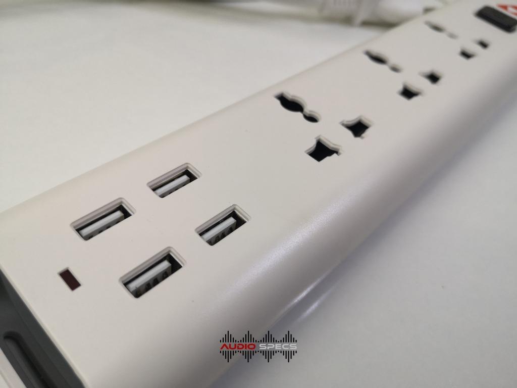 Mitsushi M904u 250v 2500w With 4 Usb Charging Universal Outlet And Switch 2 Meter Extension