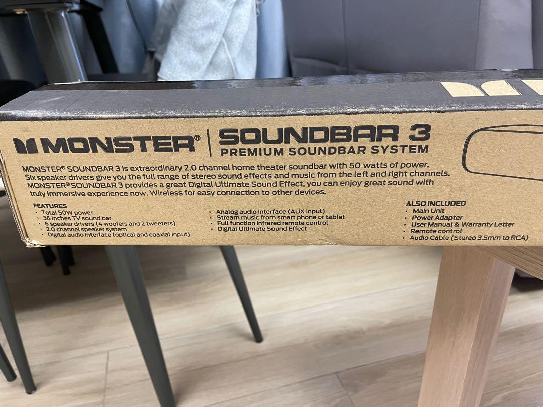全新MONSTER SOUNDBAR 3, 音響器材, Soundbar、揚聲器、藍牙喇叭、耳擴 - Carousell